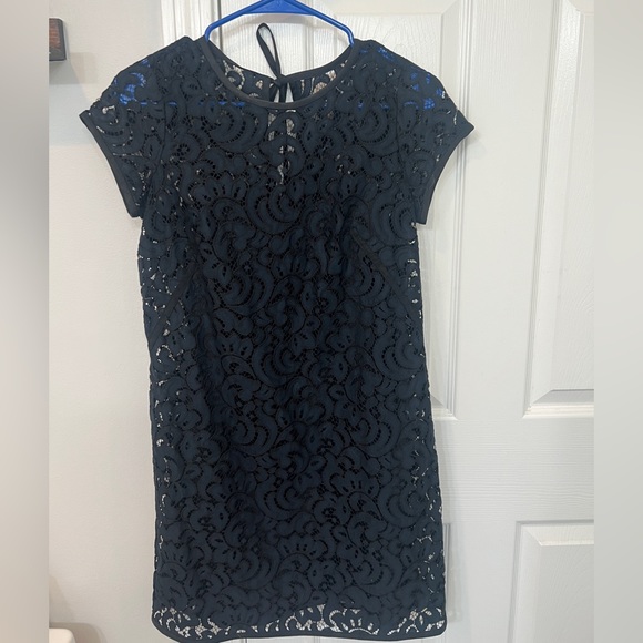 LOFT | Dresses | Loft Dress Size 2 Petite Beautiful Black And Navy Blue ...